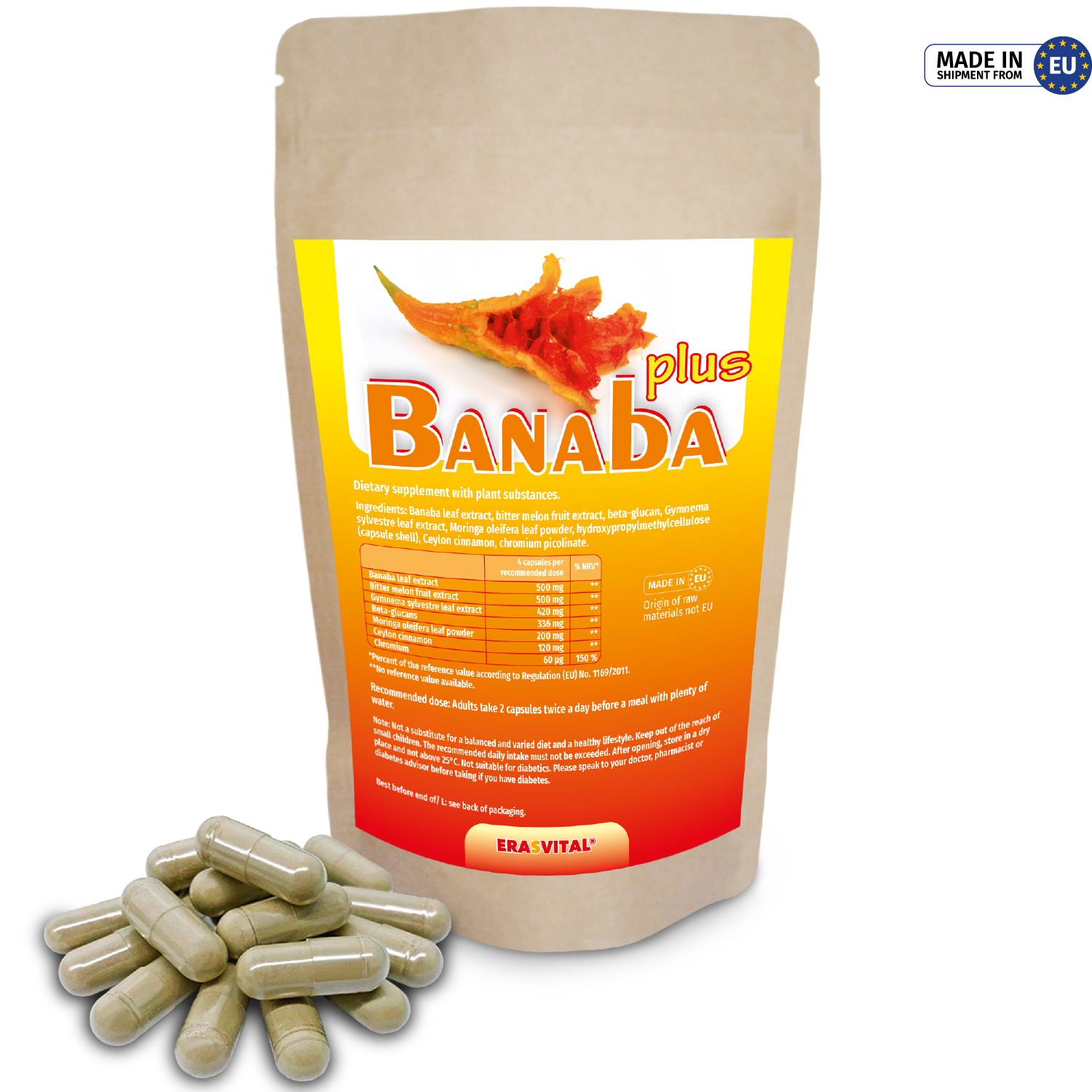 Banaba Plus mit Bittermelone, Gymnema und Beta-Glucan | ERASVITAL